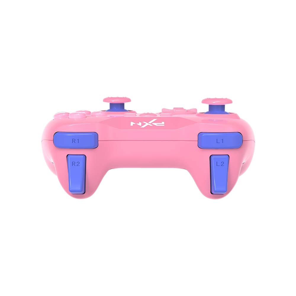 PXN MFi Wireless Game Controller, 6603 Apple Gaming Controller Joypad with Adjustable Clamp Phone Holder Compatible with iOS iPhone/iPad/Apple TV(Pink MFi Gaming Controller)