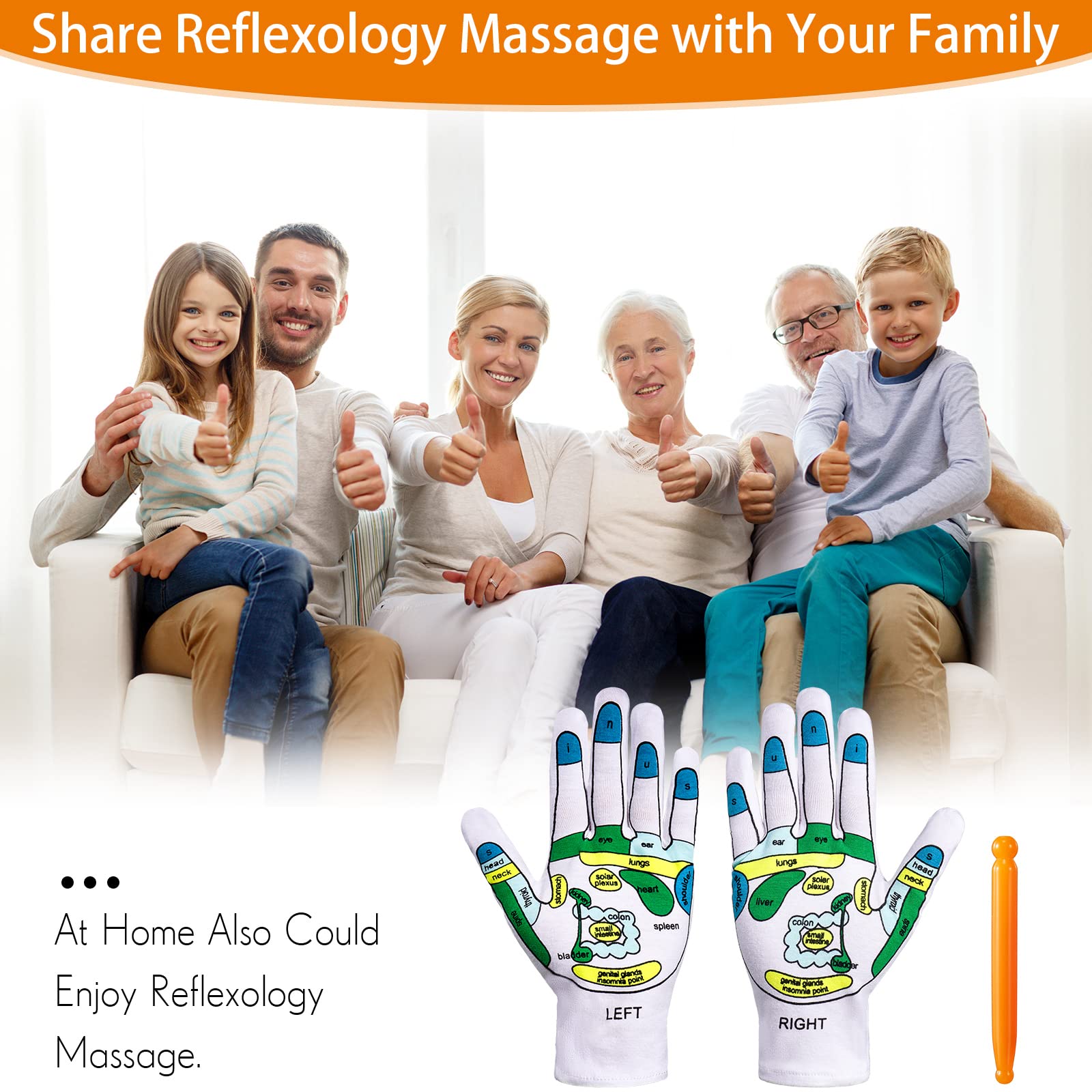 Zhanmai 2 Pairs Acupressure Reflexology Gloves Hand Spa Reflexology Tools Massage and Hydration of Hands with Point Massager Tools for Women and Men Tired Relieve