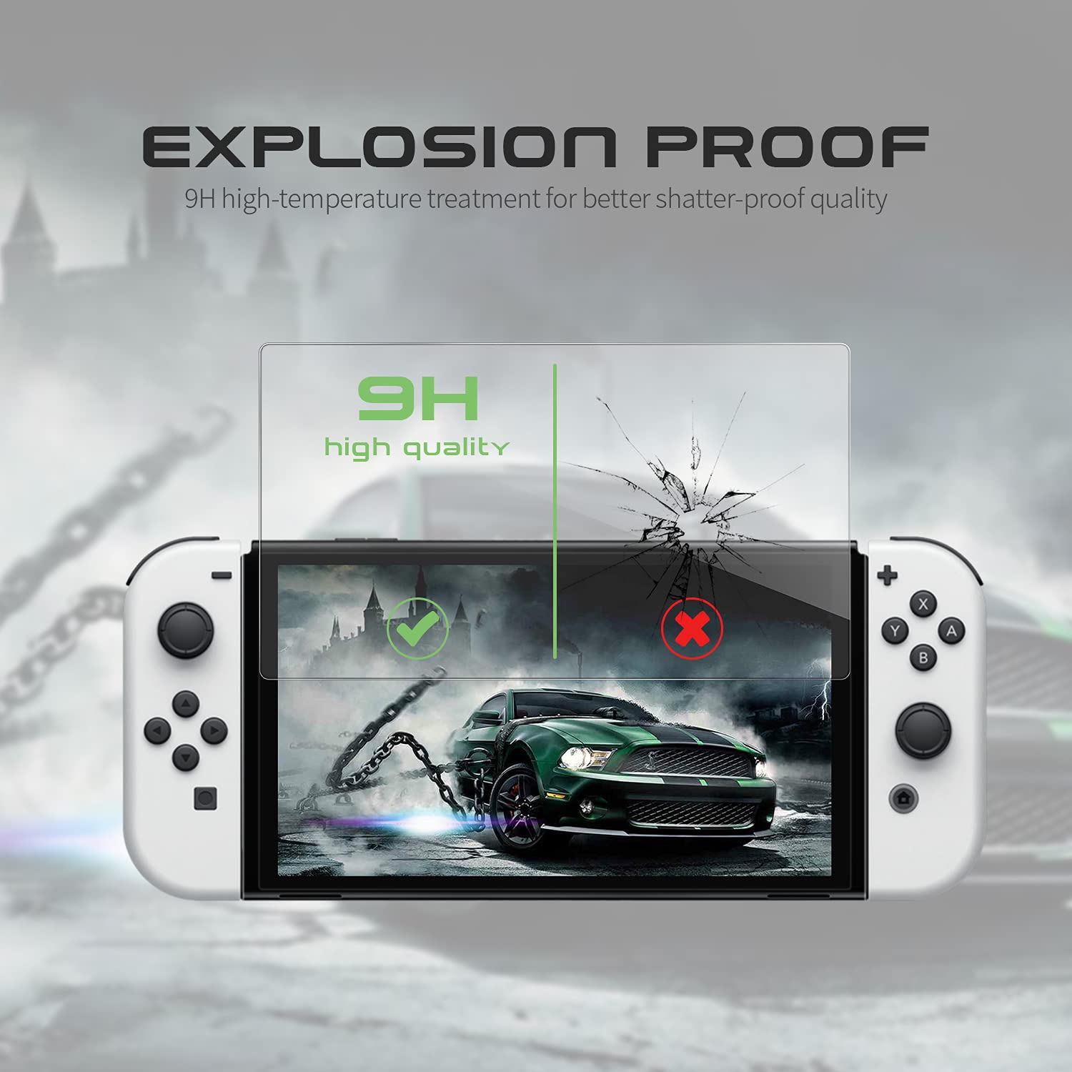 Skrtime 4 Pack Tempered Glass Screen Protector Compatible with Nintendo Switch OLED Model 2021 Transparent HD Clear Switch OLED Screen Protector