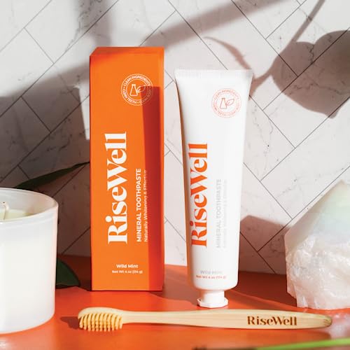 RiseWell Mineral Toothpaste - Natural Hydroxyapatite Toothpaste - Fluoride-Free, SLS-Free, Natural Remineralizing Toothpaste Without SLS - Made by Dentists Toothpaste, Wild Mint 4 Oz
