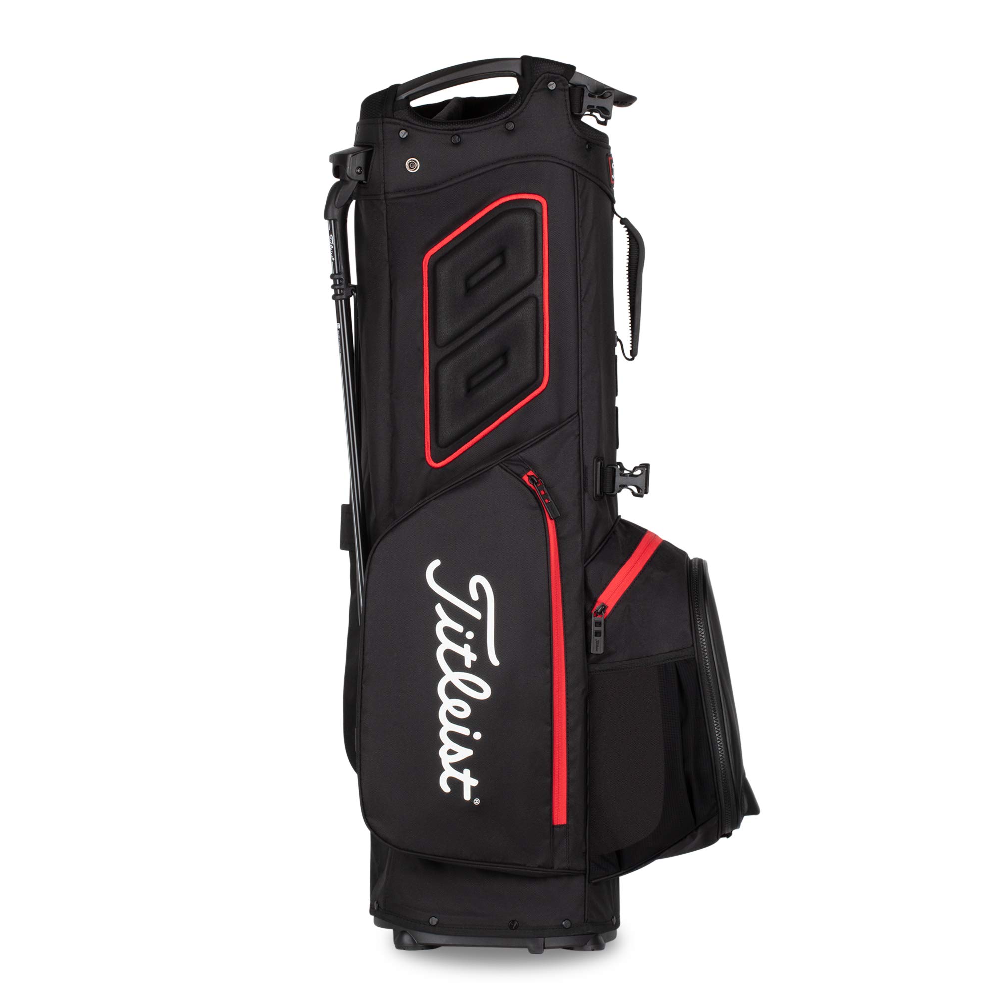 Titleist - Hybrid 5 Golf Bag - Black/Black/Red, 4.6 lbs