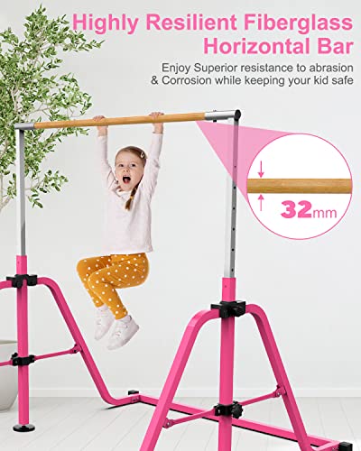 Tenpeek Gymnastics Bars for Home, Kids Expandable Gymnastic Bars, Adjustable Height Gymnastic Horizontal Bars,Expandable Kip Junior Training Bar