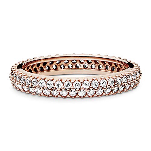 Pandora Jewelry Inspiration Within Cubic Zirconia Ring in Rose, Size 7