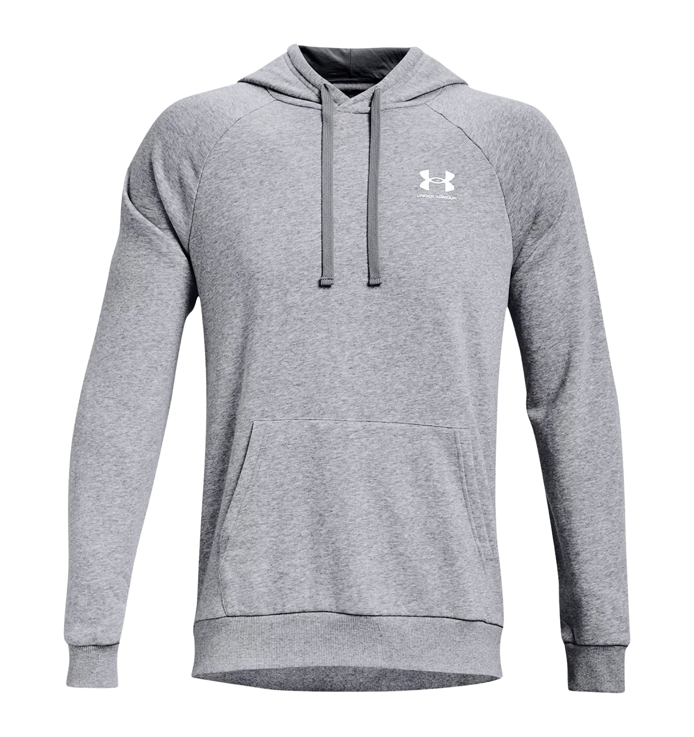 Under Armour Men's UA Rival Fleece Cotton Hoodie Pullover 1366723 (X-Large, Steel Light Heather / White-035)