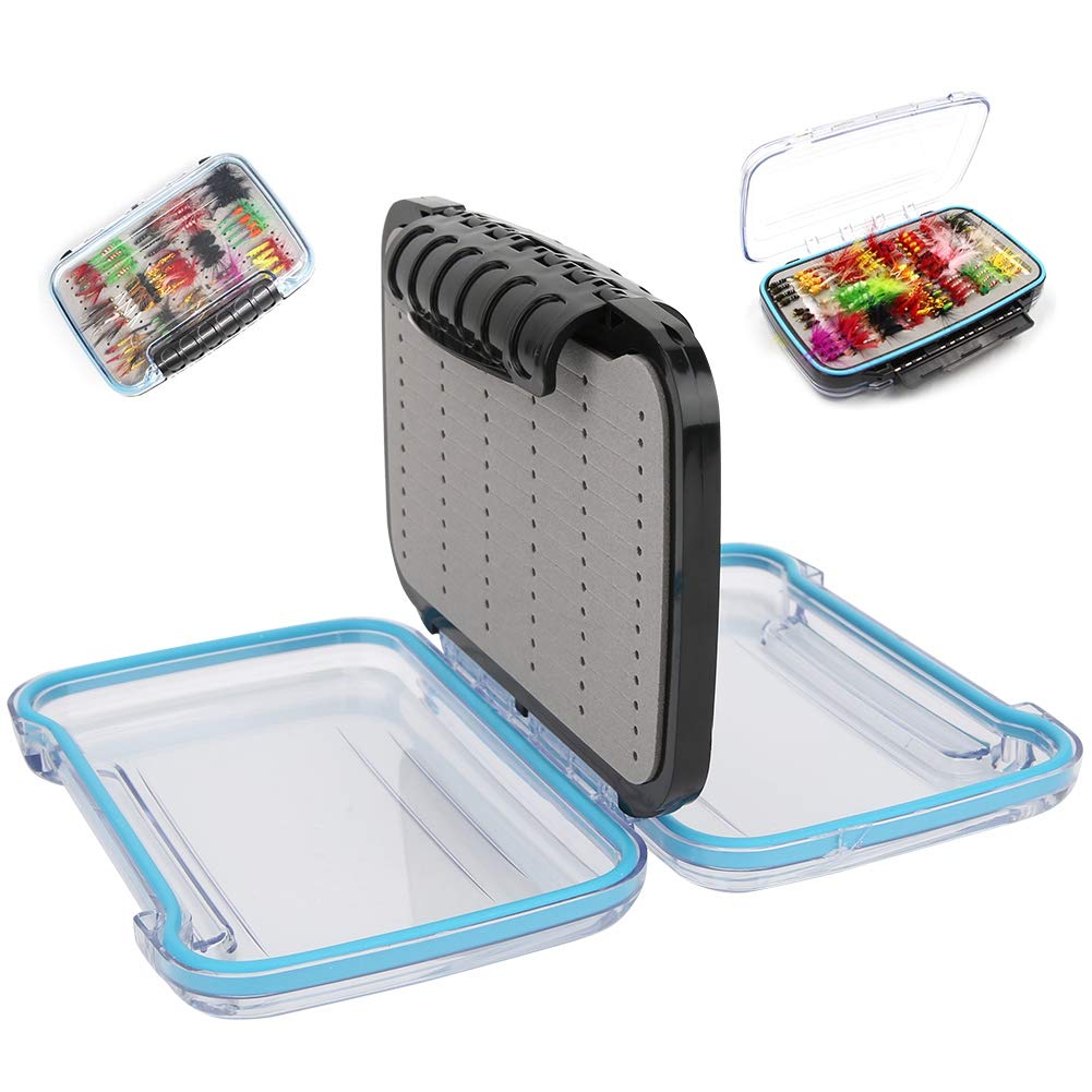 Yeuipea Fishing Box, Double-Sided Lure Bait Fly Fishing Box Plastic Fish Hook Storage Containers Accessory(A)