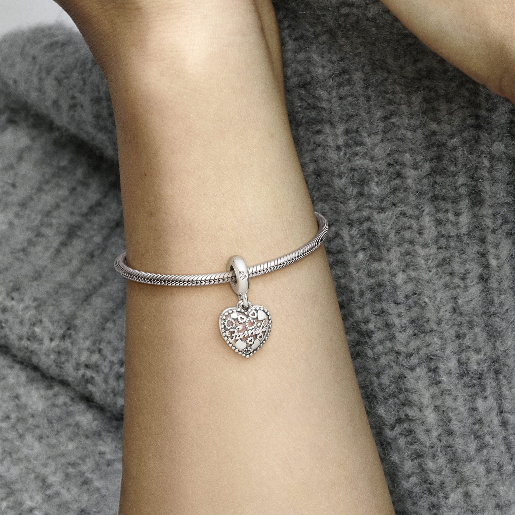 Pandora Jewelry Love Makes A Family Dangle Cubic Zirconia Charm in Sterling Silver