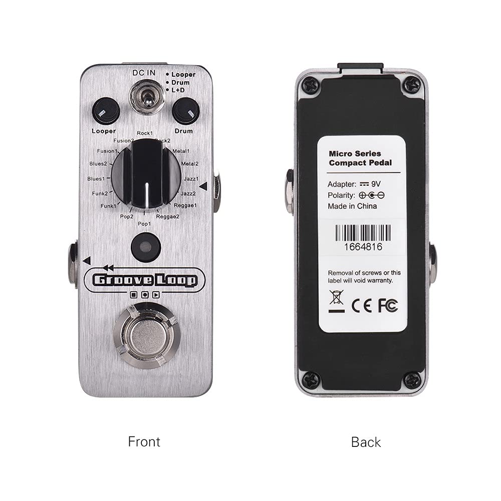 ZYZMH Loop Guitar Pedal Drum Machine & Looper Guitar Effect Pedal Pedal 3 Modes Max. 20min Recording Time Tap Tempo