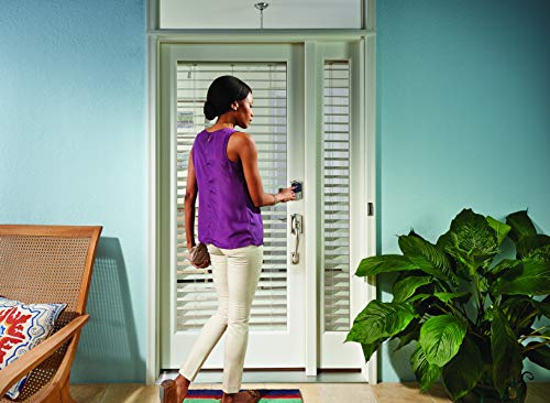 SCHLAGE BE469ZP CAM 619 Connect Smart Deadbolt with alarm with Camelot Trim in Satin Nickel, Z-Wave Plus enabled