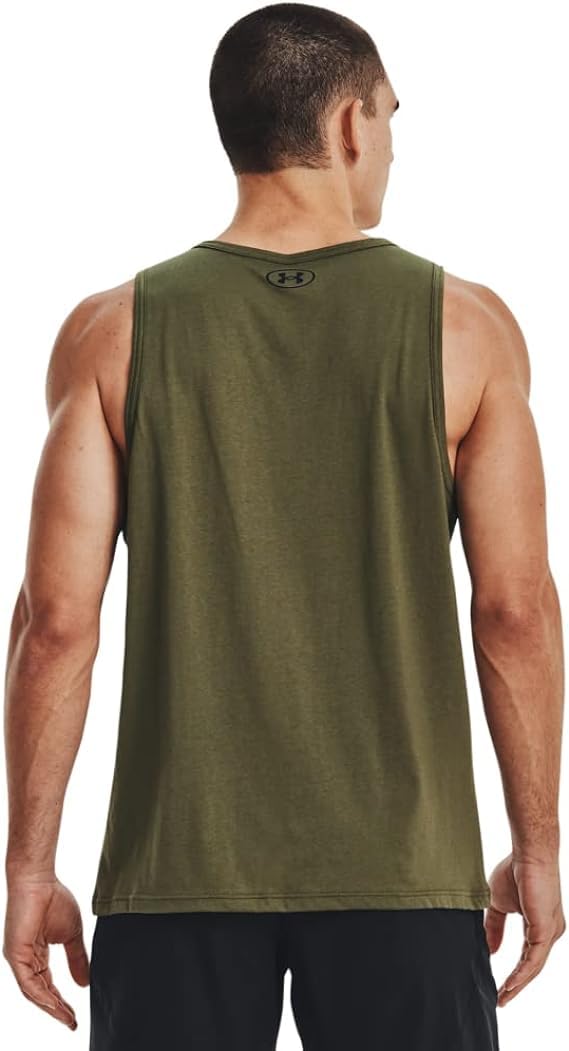 Under Armour Men's Sportstyle Logo Tank, (390) Marine OD Green/Black/Black, X-Large