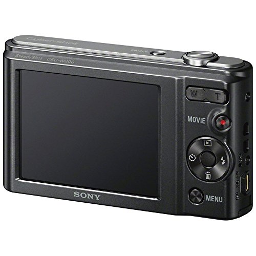 Sony DSC-W800/B Point and Shoot Digital Still Camera Black Bundle with 16GB Memory Card, Bag, Microfiber Cleaning Cloth, Card Reader, Screen Protectors, 3 Piece Cleaning Kit and Memory Card Wallet