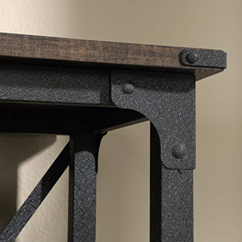 Sauder Steel River Bookcase/Book Shelf with Doors, Carbon Oak Finish,
