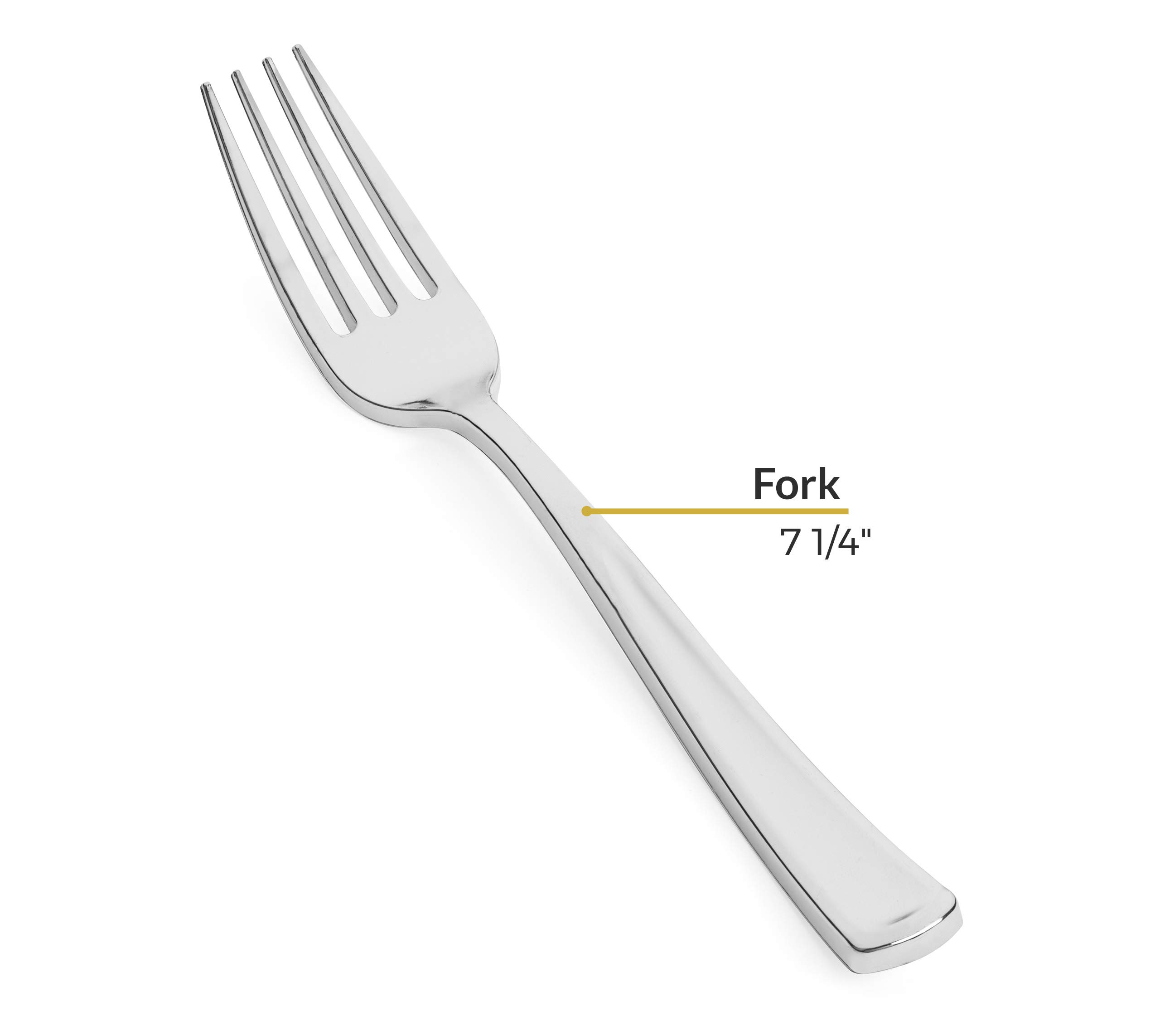 Perfect Settings 125 Gold Plastic Forks Cutlery - Polished Disposable Fork Silverware Set Heavy Duty Elegant Design Fancy Flatware - Events Weddings and Parties 125 Dessert Forks (GOLD, 125)