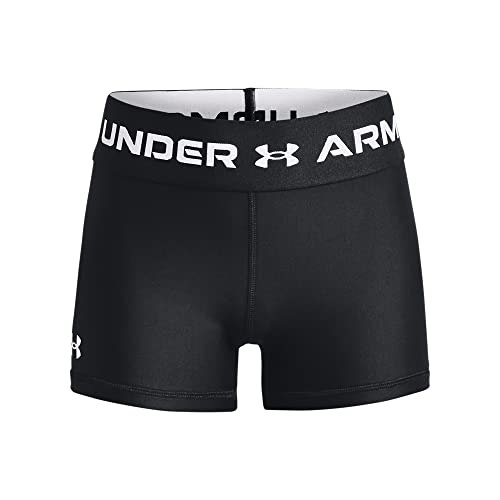Under Armour Girls' HeatGear Armour Shorty, (001) Black / / White, Youth Medium