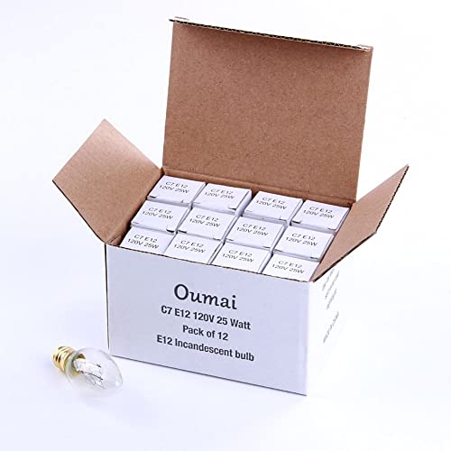 PortPlugs 12 Pack 25 Watt Bulbs for Scentsy Plug-in Nightlight Wax Warmers, Home Fragrance Wax Diffusers & Salt Lamps, 120 Volt Bulk Bulb Replacements