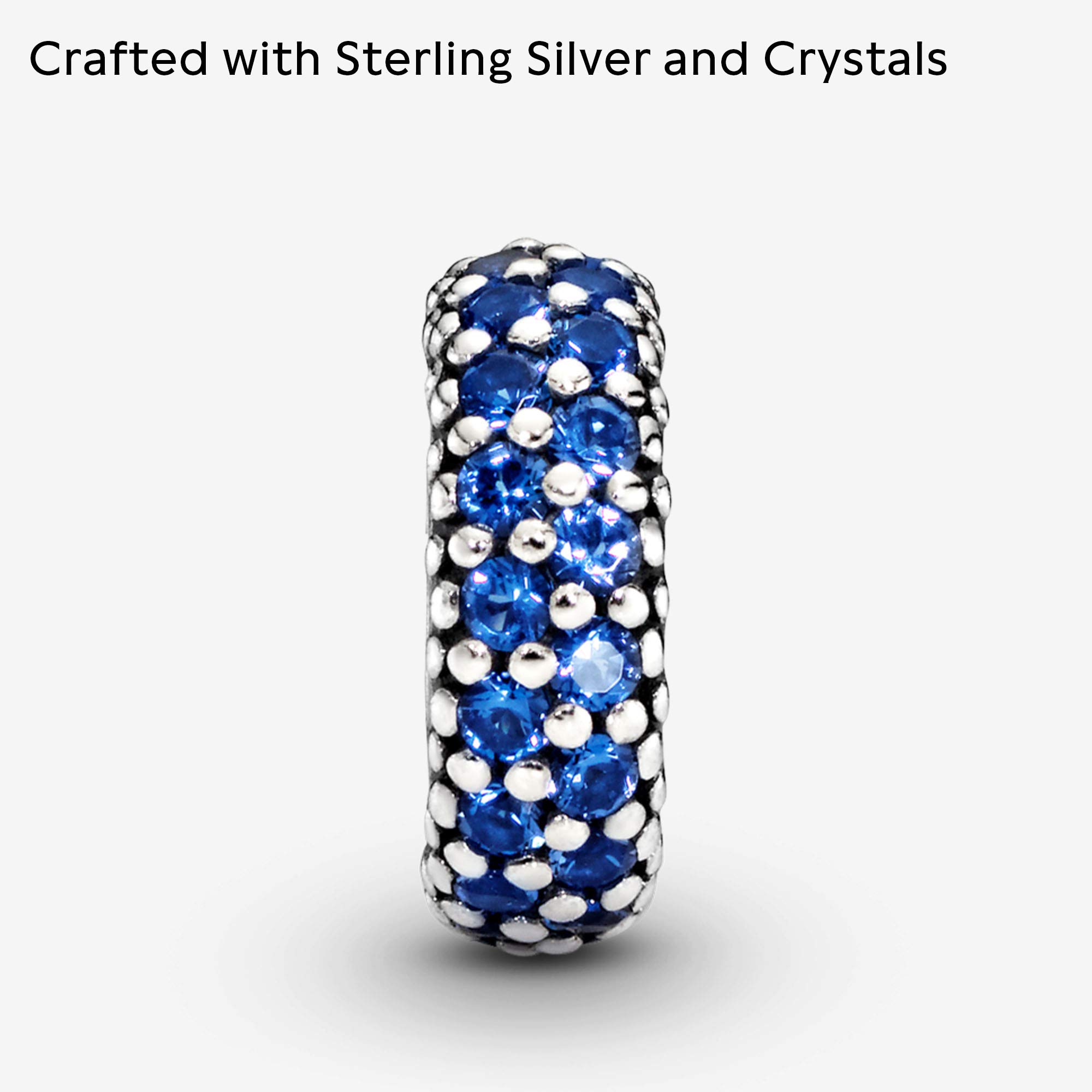 Pandora Jewelry Blue Sparkle Spacer Crystals Charm in Sterling Silver