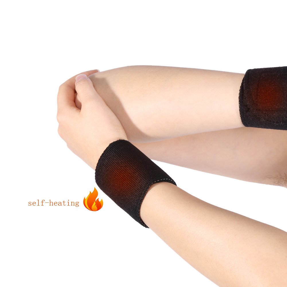 Tourmaline Wrist Support Brace, 1 Pair Tourmaline Magnetic Massage Therapy Self-Heating Wrist Brace Support Protector, Arthritis Joint Pain Relief Injury Recovery