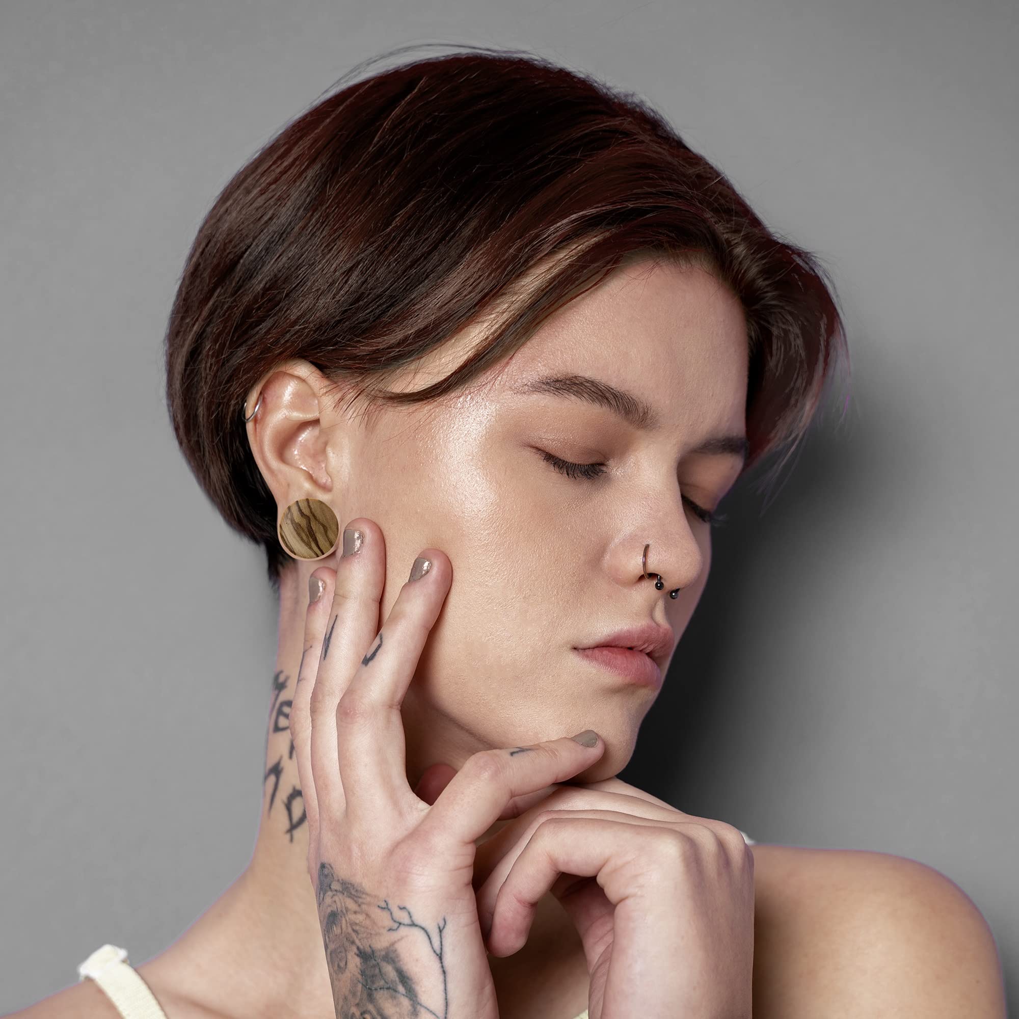 Pierced Owl Olive Wood Doubled Flared Solid Organic Ear Plugs Gauges, Sold As Pair (11mm (7/16"))