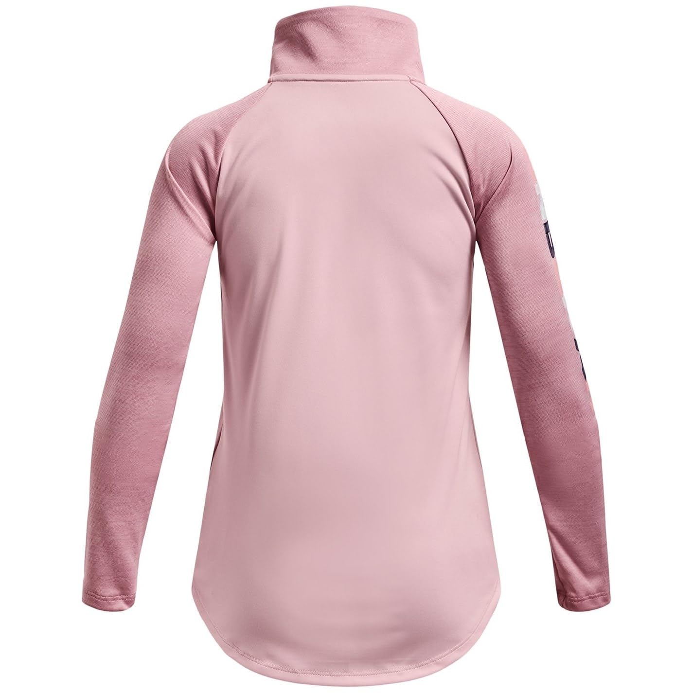 Under Armour Girls' Tech Graphic Half-Zip T-Shirt, (647) Prime Pink/Bauhaus Blue/White, Youth Large
