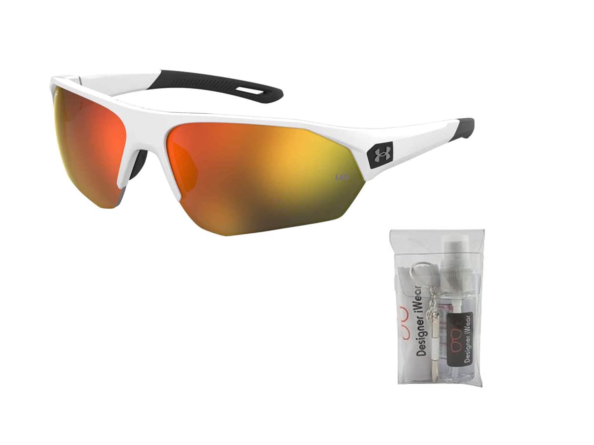 Under Armour UA0001 Playmaker 0003/KA 72MM Matte Black/Gray Olephbic Wrap Around Sunglasses for Men + BUNDLE with Designer iWear Eyewear Kit