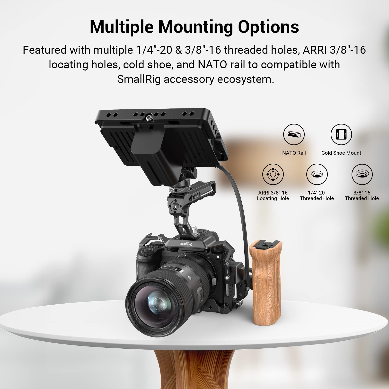 SmallRig S5 Cage Kit for Panasonic for LUMIX S5 Camera, DSLR Handheld Kit Aluminum Alloy Cage for Panasonic S5 3716