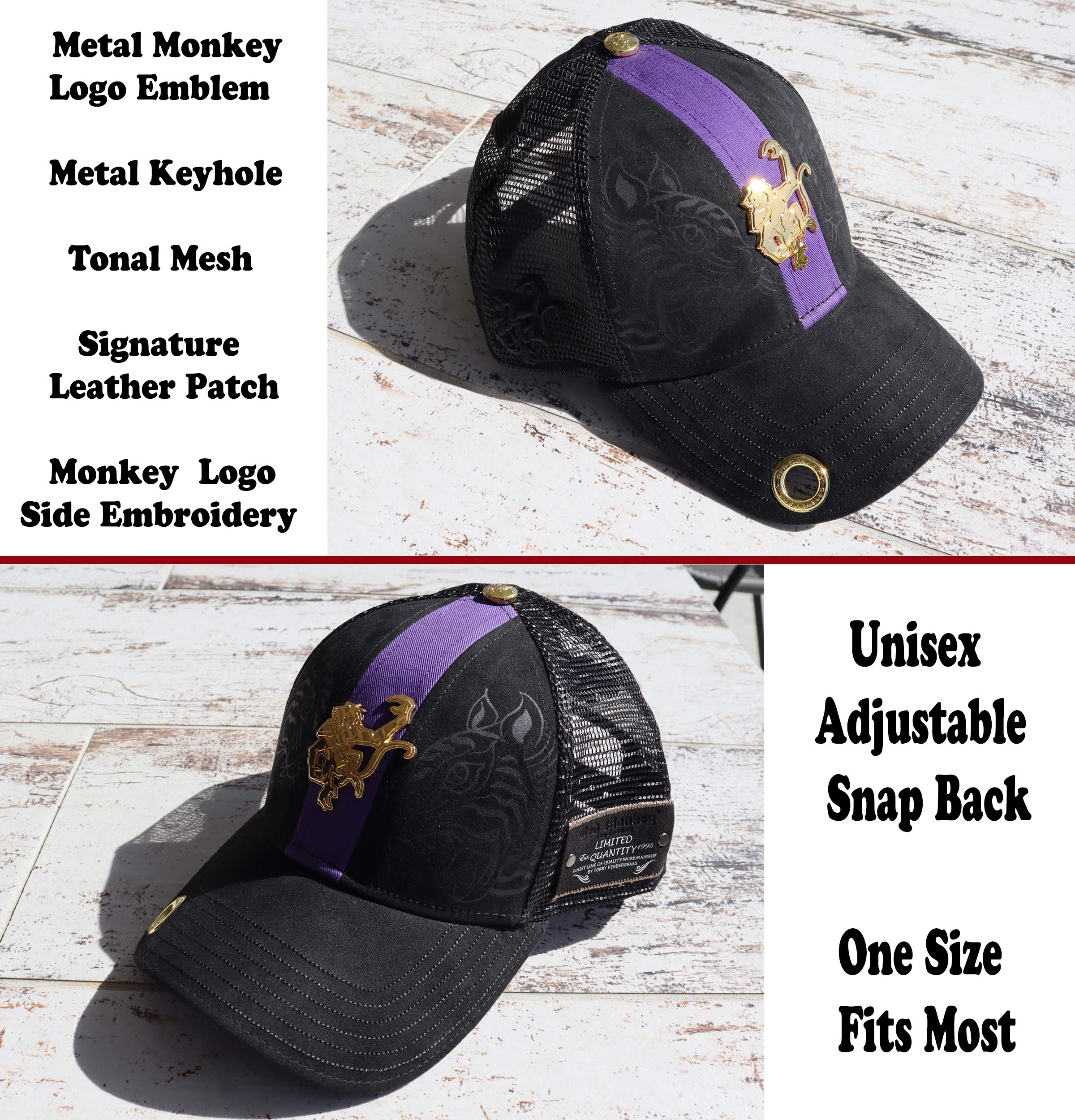 Red Monkey Hidden Tiger Center Stripe Black RM1243 New Limited Edition Unisex Fashion Trucker Cap Hat