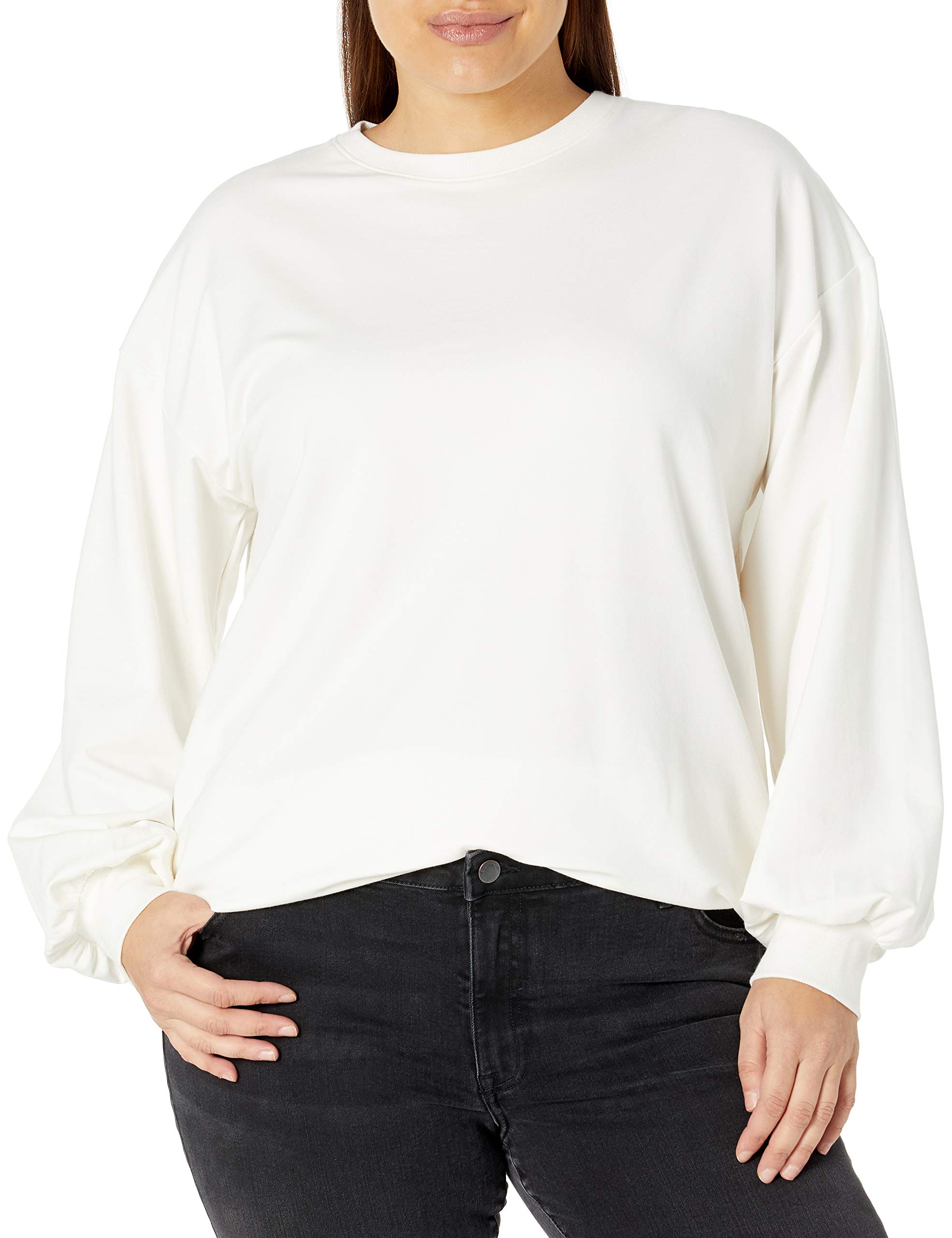 The Drop Women's Kiko Oversized Crew Neck Sweatshirt, Ivory, XL