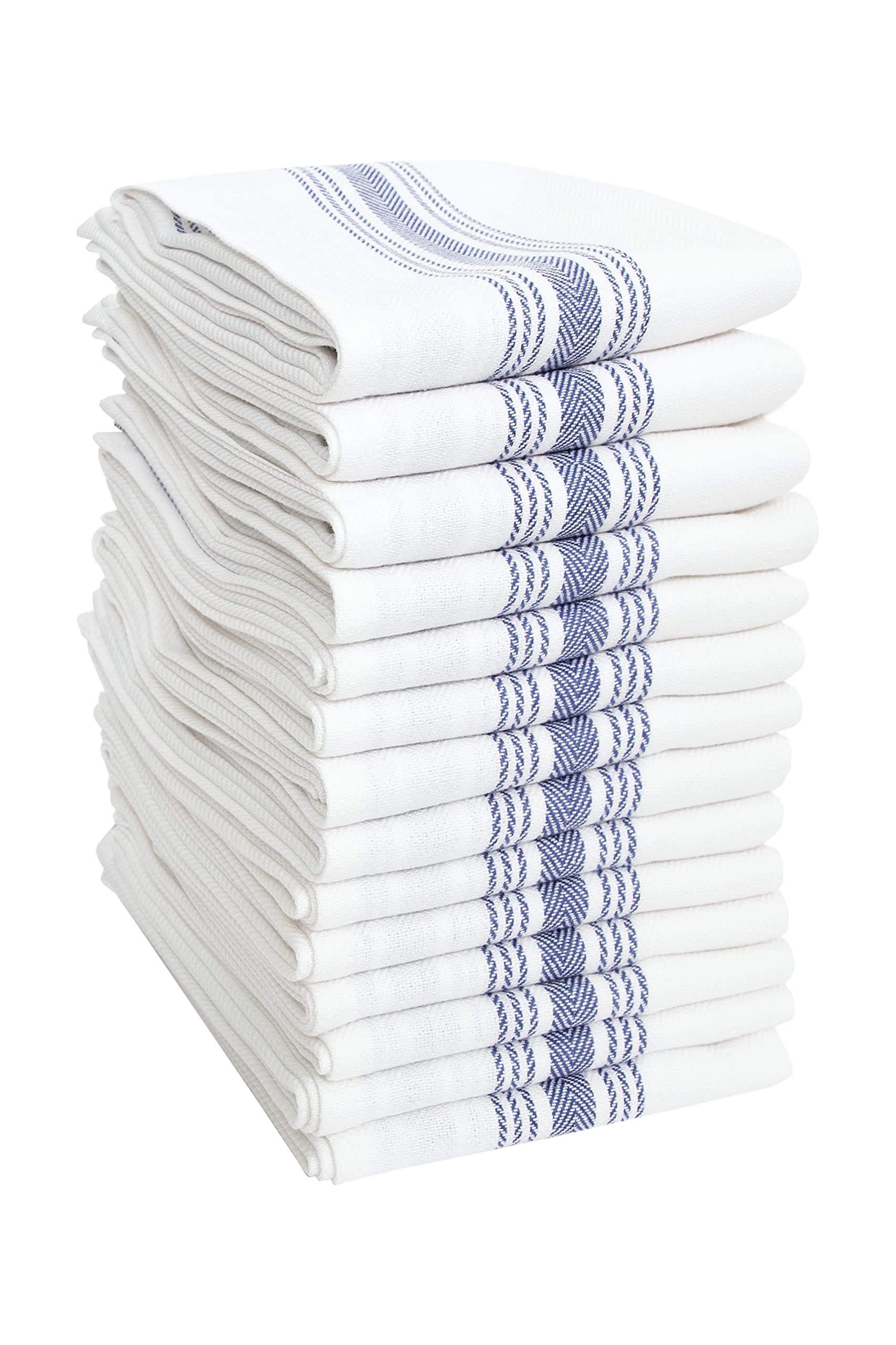 Value Basics Herringbone Dish Set Kitchen Towel, White, 14 Count