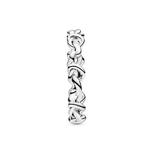 Pandora Knotted Hearts Ring - Symbol of Unbreakable Love - Promise Ring for Women - Layering or Stackable Ring - Gift for Her - Sterling Silver - Size 7.5