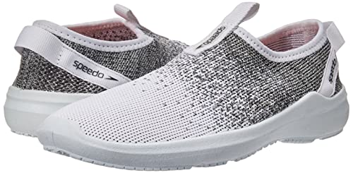 Speedo Women's Water Shoe Surfknit Pro, White/Grey/Black, 8