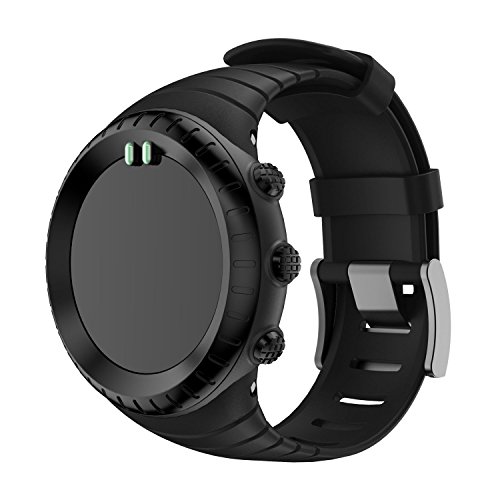 patrohoo Bands for Suunto Core Strap, Rubber Replacement Watch band for Suunto Core SS014993000,black