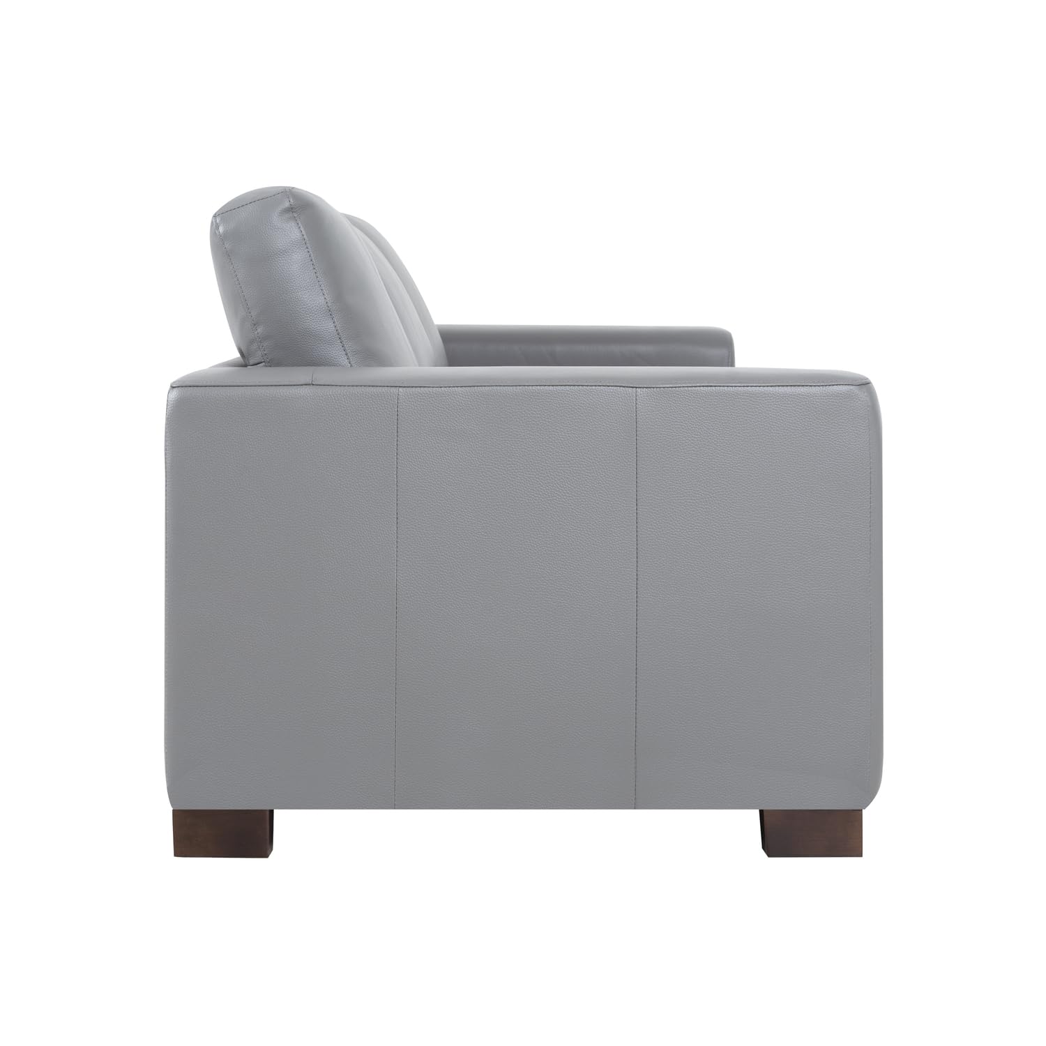 Naomi Home Freya Oversized Genuine Leather Sofa - Ultimate Comfort - Modern Leather Couch - Mid-Century Living Room Sofa, Eco-Friendly Sofa Couch, Reversible Cushions, Gray
