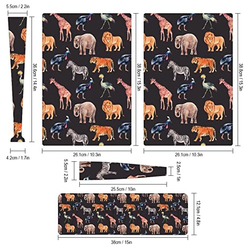 Watercolor Jungle Safari Animals Full Protective Skin Cover Design Wrap Decal Sticker Compatible with PS5 Digital Edition Console and Controller
