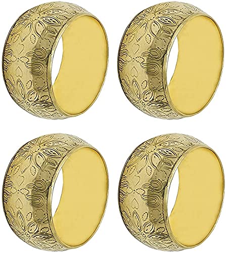 UNI_CRAFTS Brass Napkin Rings for Weddings Dinner Parties or Every Day Use (Gold, 6)