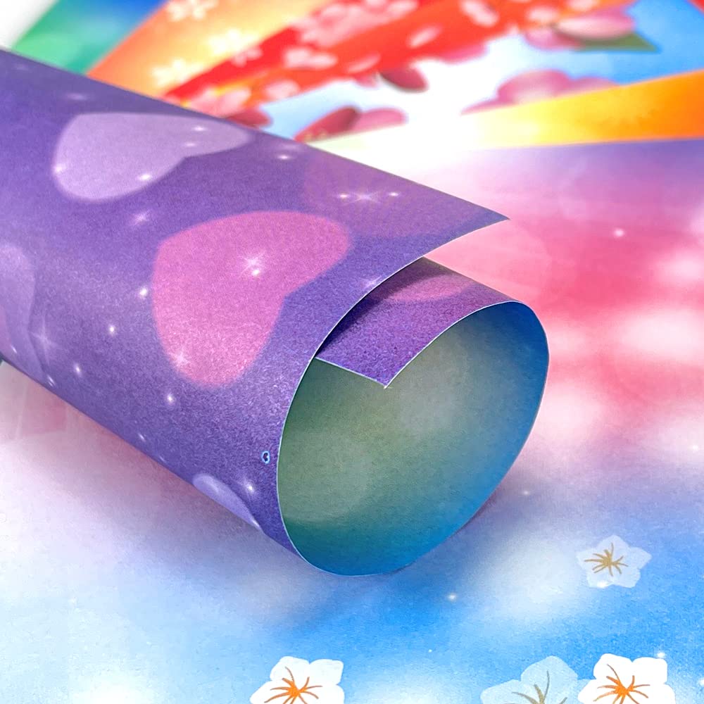 Origami 6x6 Paper Kit 100 Sheets 24 Vivid Colors Double Sided Same Printed Traditional Patterns Square for Arts Crafts Projects Japan traditional Chiyo willow & sky