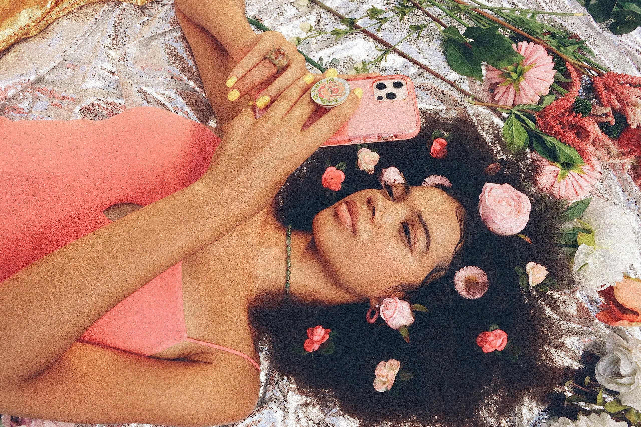 PopSockets Phone Grip with Expanding Kickstand, for Phone - Enamel Blooming Peony