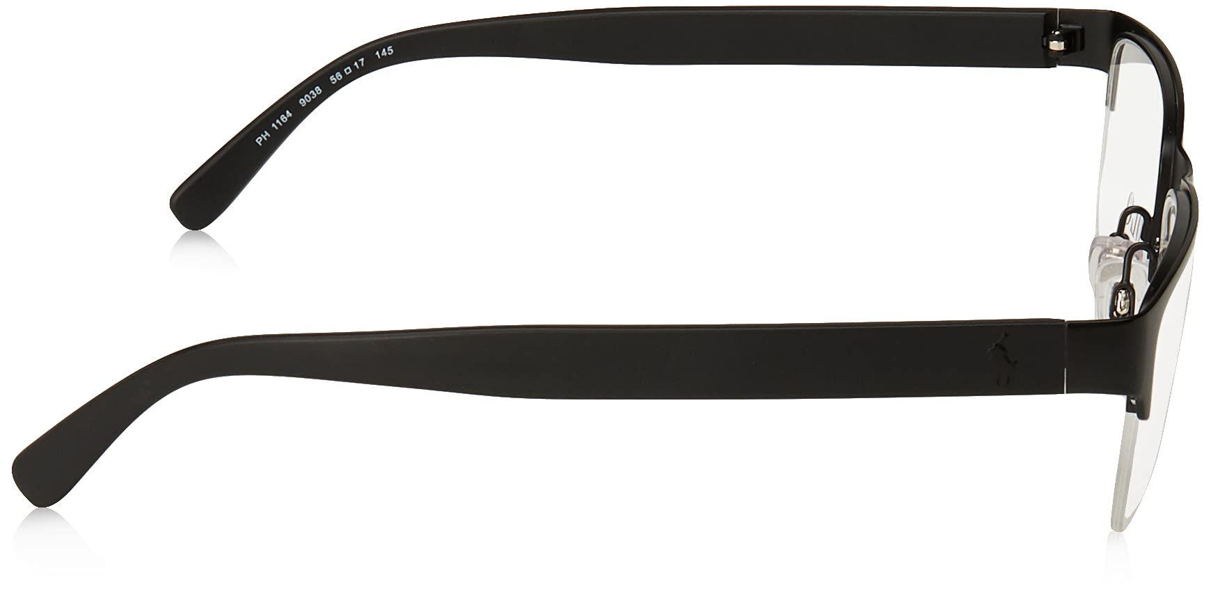 Polo Ralph Lauren Men's PH1164 Rectangular Prescription Eyewear Frames, Matte Black/Demo Lens, 56 mm