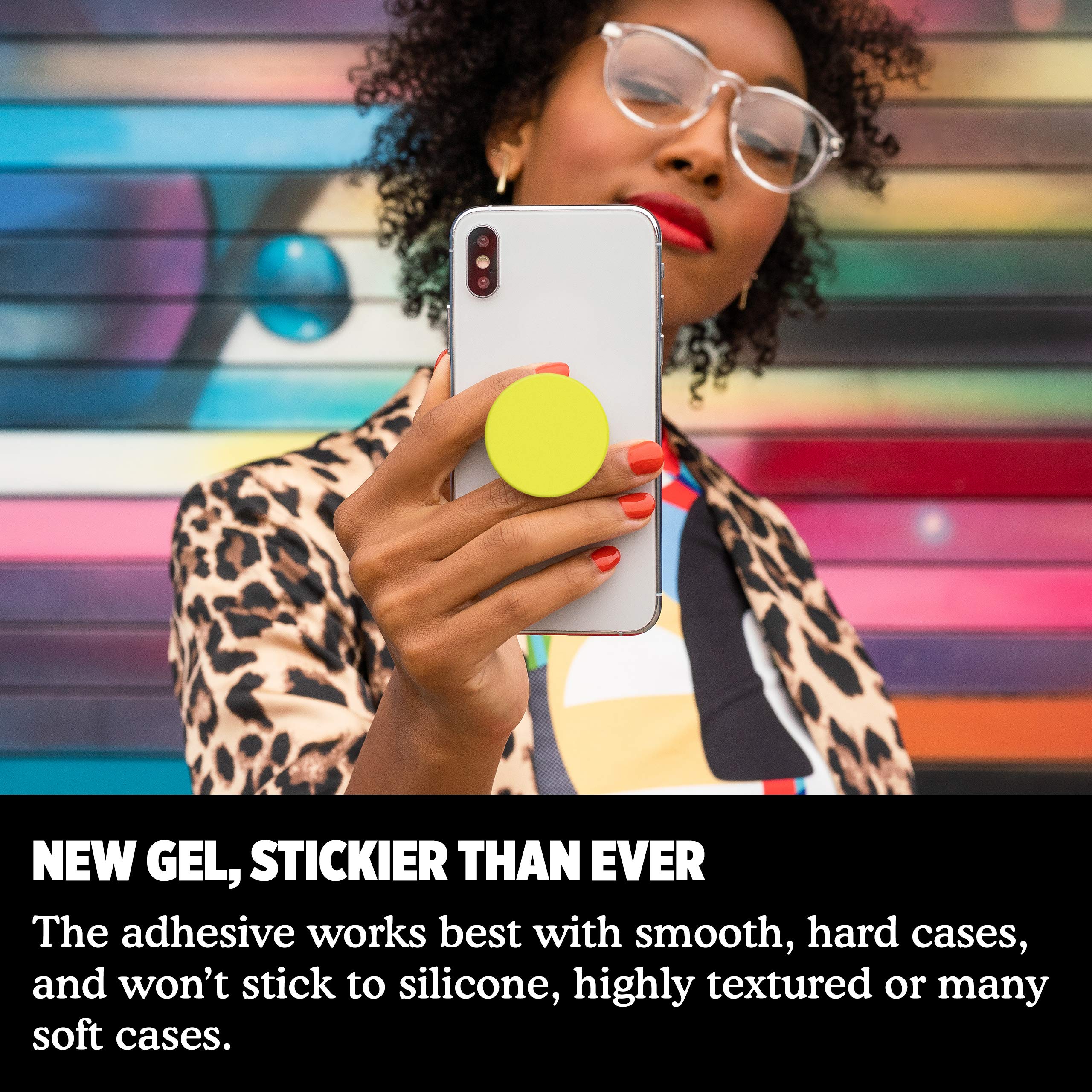 PopSockets Phone Grip with Expanding Kickstand, Solid PopGrip - Neon Yellow
