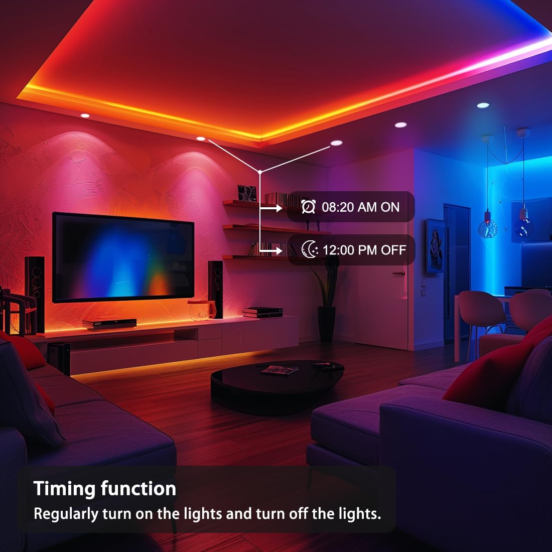 Smart Recessed Lighting 6 Inch Work with Alexa, 150W Equivalent 1500LM, Bluetooth RGB LED Ceiling Light,16W Daylight 5000K & 16 Million Colors& Timing& Music Sync, Color Changing Downlight (4 Pack)
