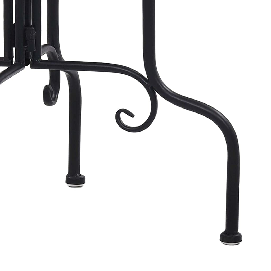 NusGear Mosaic Side Table, 13.8" Square Dining Table with Tile Top Plant Stand, Patio Decorative Table Indoor Outdoor Coffee Table, Suitable for Patio Porch Balcony, Black