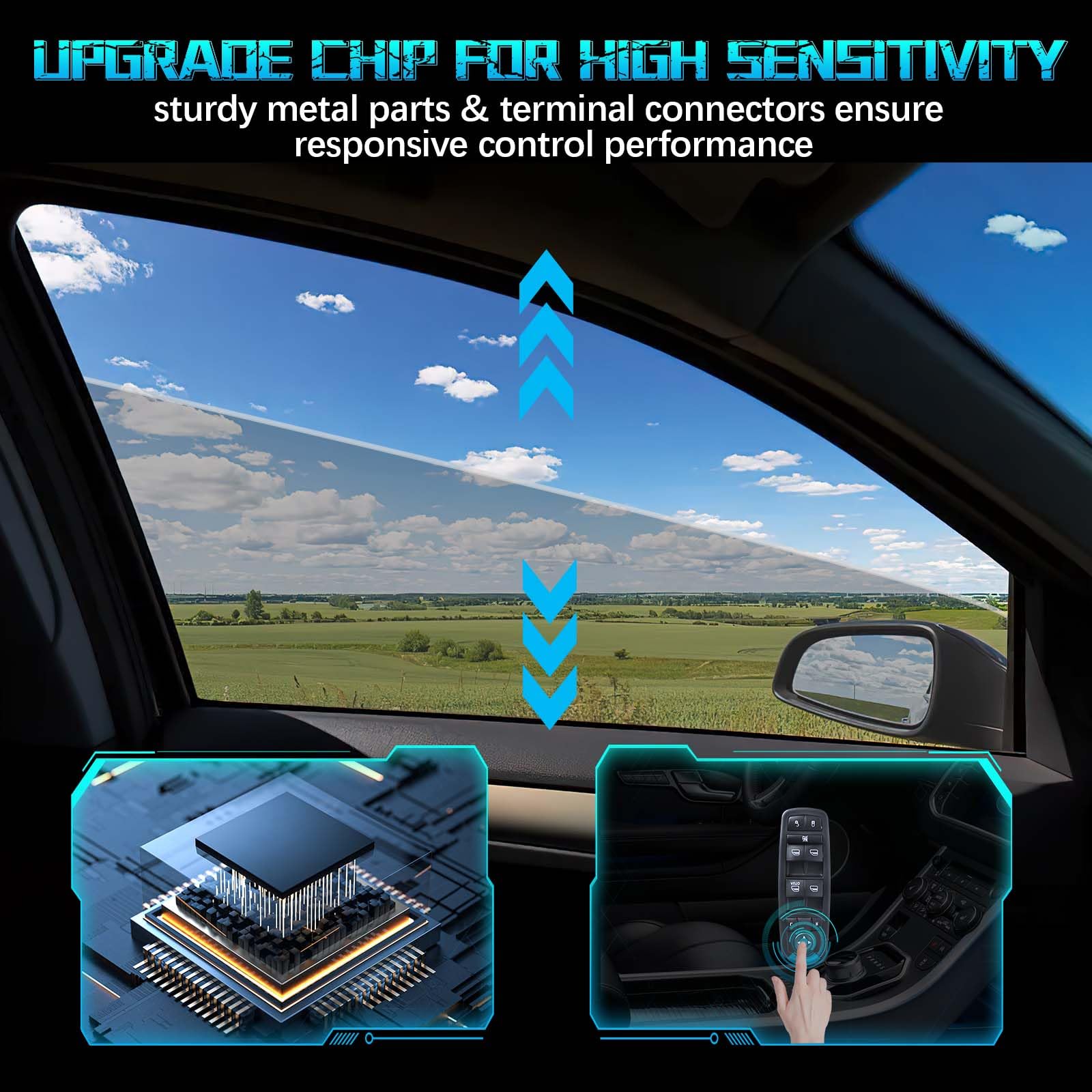 PUENGSI Driver Side Master Power Window Switch Compatible with 2008-2012 Dodge Nitro & Jeep Liberty, 2009-2010 Dodge Journey, Replaces OE # 4602632AG 4602632AH 4602632AF