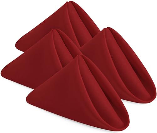 Utopia Home [24 Pack, Red] Cloth Napkins 17x17 Inches, 100% Polyester Dinner Napkins with Hemmed Edges, Washable Napkins Ideal for Parties, Weddings and Dinners