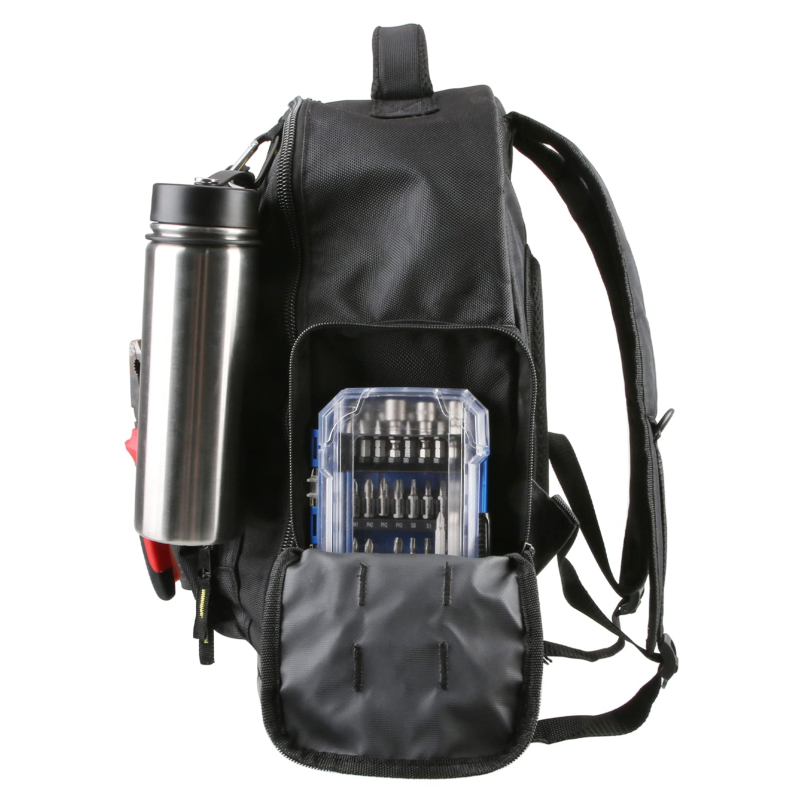 Olympia Tools Tool Backpack, Moulded Waterproof Base, Padded Shoulder Straps, Breathable Padded Back for Comfort