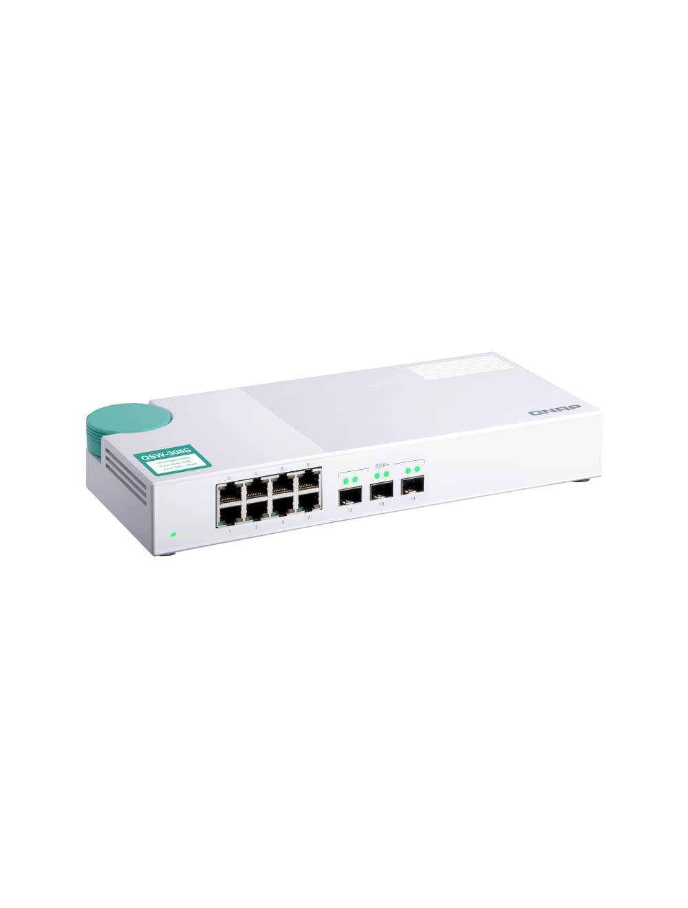 QNAP QSW-308S 10GbE Switch, with 3-Port 10G SFP+ and 8-Port Gigabit Unmanaged Switch