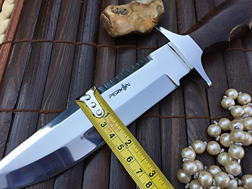 Perkin Fixed Blade Hunting Knife with Leather Sheath - 440C Steel Blade