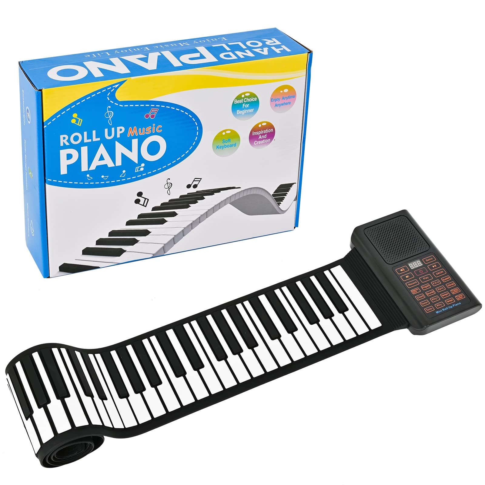 Topoworl Beginner Electric Piano 88 Keys Keyboard Piano Foldable Electronic Piano Home Digital Piano for Microphone Earphone