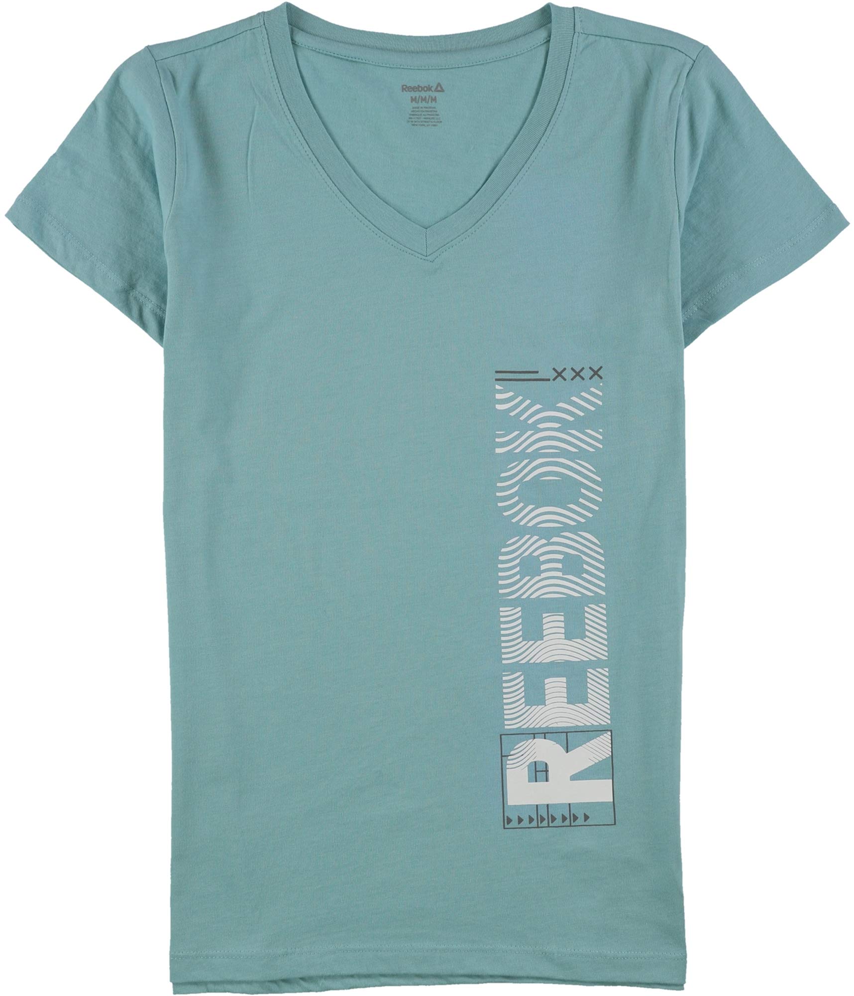 Reebok Womens Ondas Workout Graphic T-Shirt, Blue, Medium