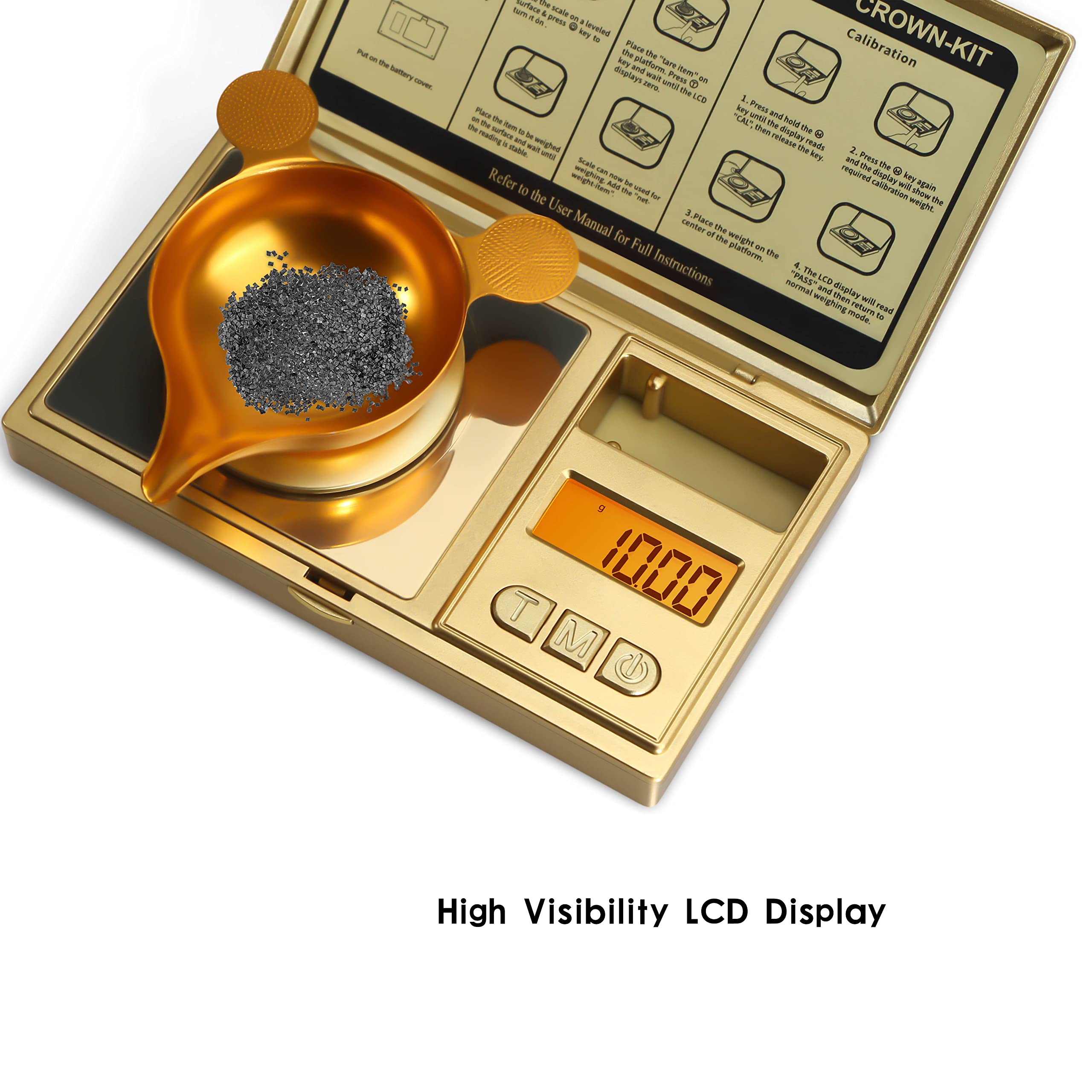 QP Digital Reloading Scale, π² πΆπ» π Crown-Kit, 0.1gn Γ 1500 Grain High Precision Scale with LCD Display, Tare, Powder Scale for Reloading