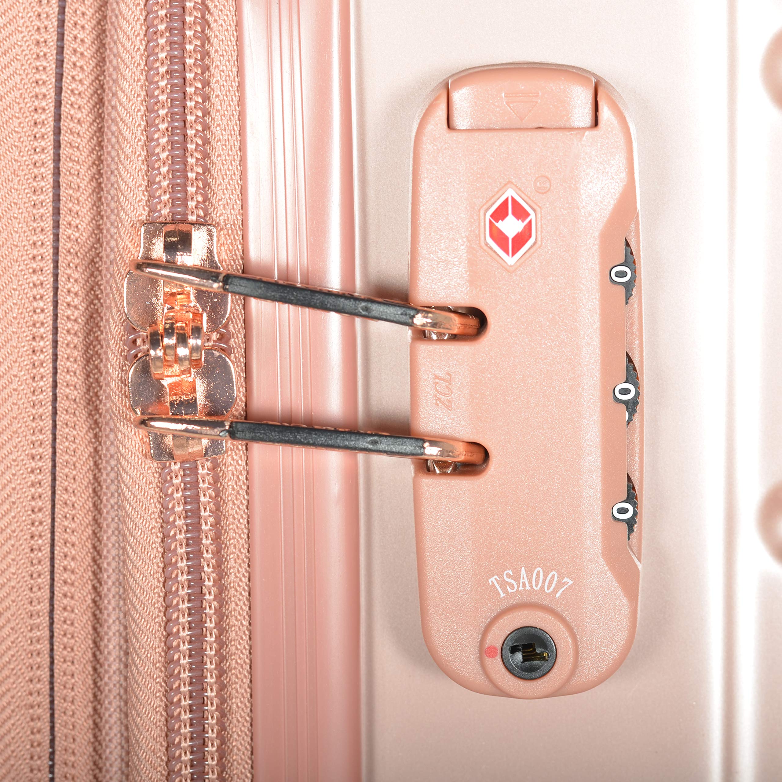Olympia U.S.A. Nema Expandable Hardside Spinner Luggage w/TSA Lock, Available in 3-Piece Set/22-inch/25-inch/29-inch, Rose Gold