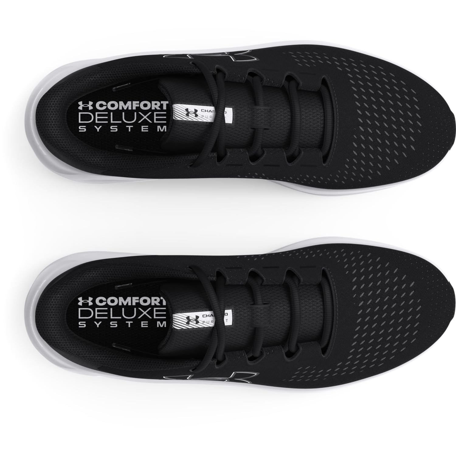 Under Armour Women's Charged Pursuit 3 Big Logo, (001) Black/Black/White, 9, US
