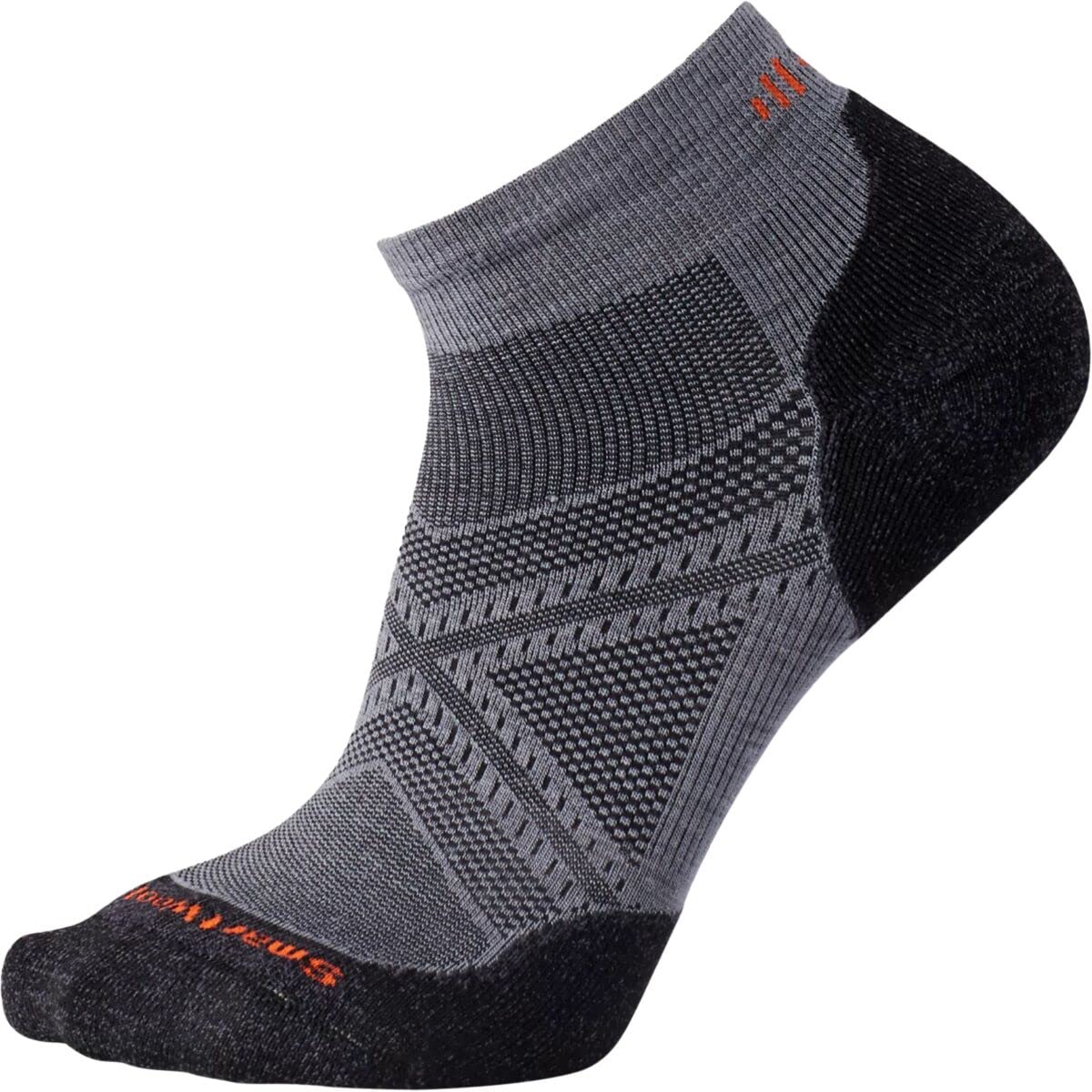 SmartWool Run Targeted Cushion Pattern Ankle Socks, Graphite, Large